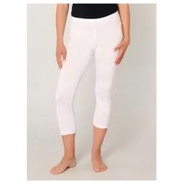 Caprileggings Base Level "Ycarus", Damen, Gr. 40, N-Gr, wei&szlig;, Jersey, Obermaterial: 94% Viskose, 6% Elasthan, unifarben, Basic, figurbetont ca. Mitte Wade, Hosen, In weicher Viskose-Mischqualit&auml;t