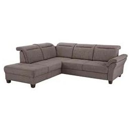 Ecksofa Home Affaire "Solvei L-Form", braun, B:260cm H:104cm T:235cm, Luxus-Microfaser Lederoptik (100% Polyester);Struktur (100% Polyester);Luxus-Microfaser ALTARA NUBUCK (100% Polyester), Sofas, Ecksofa, wahlweise auch mit Kopfteilverstellung und Bettfunktion, Federkern