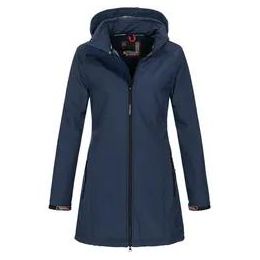 Softshelljacke Alessandro Salvarini "Alessia", Damen, Gr. 5XL (50), blau (navy), Obermaterial: 96% Polyester, 4% Elasthan; Innenseite: 100% Polyester, Jacken Softshelljacke, lang mit abnehmbarer Kapuze