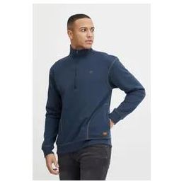 Troyer Blend "BHSweatshirt", Herren, Gr. L, blau (marineblaus), Sweatware, 60% Baumwolle, 40% Polyester, unifarben, regular fit normal, Rundhals, eingesetzt, Pullover Troyer, Stilvoller Sweat-Troyer mit Stehkragen