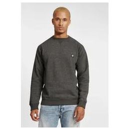 Longpullover Blend "BHKuna", Herren, Gr. S, pewter mix, Sweatware, 60% Baumwolle, 40% Polyester, meliert, normal normal, Rundhals, eng, Pullover Longpullover, Klassisches Sweatshirt mit Rundhalsausschnitt
