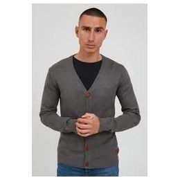 Cardigan Blend "BHLennard", Herren, Gr. XXL, pewter mix, Feinstrick, 50% Baumwolle, 50% Polyacryl, unifarben, regular fit, V-Ausschnitt, eingesetzt Strickb&uuml;ndchen, Strickjacken, Strickjacke mit Ton-in-Ton Ellenbogenpatches