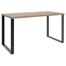 Schreibtisch wimex "Norderney", wei&szlig; (schwarz, braun), B:140cm H:75cm T:70cm, Tische, Schreibtisch, aus Holzwerkstoff und Metall, 140x70cm