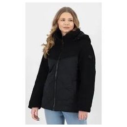 Steppjacke LPO "XAVIA WMN", Damen, Gr. 40 (M), schwarz, 100% Polyester, tailliert, Jacken Steppjacke, hochgeschlossener Kragen mit Sherpa-Fleece