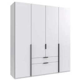 Dreht&uuml;renschrank wimex "Mugano", wei&szlig;, griffe schwarz, B:180cm H:208cm T:58cm, Holzwerkstoff, Schr&auml;nke, Dreht&uuml;renschrank, wahlweise mit oder ohne Spiegel, mit Schubladen