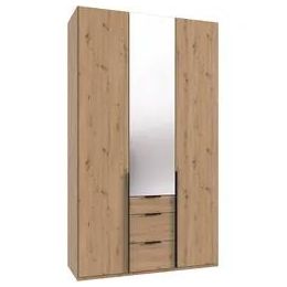 Dreht&uuml;renschrank wimex "Mugano", artisan, eiche nachbildung, griffe schwarz, B:135cm H:236cm T:58cm, Holzwerkstoff, Schr&auml;nke, Dreht&uuml;renschrank, wahlweise mit oder ohne Spiegel, mit Schubladen