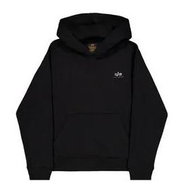 Hoodie Alpha Industries "Basic Hoodie SL TPU", Herren, Gr. M, schwarz (schwarz, chrome), Obermaterial: 80% Baumwolle, 20% Polyester, regular fit, Sweatshirts Hoodie