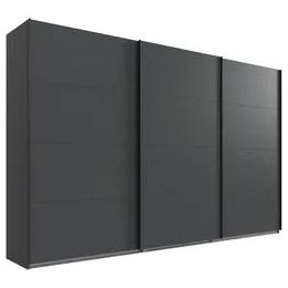 Kleiderschrank wimex "Mugano, Made in Germany, Lieferung bis in Deine Etage und Stellort", schwarz (grafit, griffe schwarz), B:313cm H:208cm T:65cm, Holzwerkstoff, Schr&auml;nke, Kleiderschrank, 3 Schwebet&uuml;ren, gro&szlig;e Gr&ouml;&szlig;en, mit oder ohne Spiegel, Metallgriffe