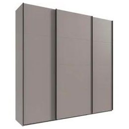 Kleiderschrank wimex "Mugano, Made in Germany, Lieferung bis in Deine Etage und Stellort", schwarz (saharagrau, griffe schwarz), B:225cm H:236cm T:65cm, Holzwerkstoff, Schr&auml;nke, Kleiderschrank, 3 Schwebet&uuml;ren, gro&szlig;e Gr&ouml;&szlig;en, mit oder ohne Spiegel, Metallgriffe