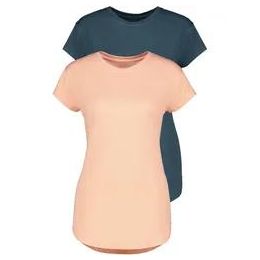 alife and kickin Rundhalsshirt ALIFE & KICKIN "Damen AriAK", Damen, Gr. S, blau (mellow peach, nightblau), 95% Viskose, 5% Elasthan, Shirts Rundhalsshirt