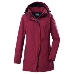 Softshellparka "GW 36 WMN SFTSHLL PRK", Damen, Gr. 40, rot (bordeaux), Oberseite: 100% Polyester;R&uuml;ckseite: 100% Polyester, G.I.G.A. DX BY KILLTEC, Jacken, Softshellparka: wasserdicht, Teddyfell, 2-Wege-Rei&szlig;verschluss