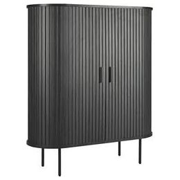 Kommode Home Affaire, schwarz, B:100cm H:118cm T:40cm, Melamin, Metall, Sideboards, Kommode, 2 Schiebet&uuml;ren