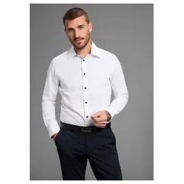 Langarmhemd Bruno Banani "elastische Baumwollqualit&auml;t", Herren, Gr. XXL (45/46), N-Gr, wei&szlig;, Web, Obermaterial: 97% Baumwolle, 3% Elasthan, unifarben, slim fit h&uuml;ftlang, mit Kn&ouml;pfen,&Auml;rmel mit &Auml;rmelschlitz 2-Knopf-Manschette, Hemden, f&uuml;r maximale Bewegungsfreiheit durch Stretch
