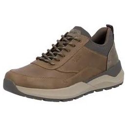 Sneaker Rieker, Herren, Gr. 46, braun, taupe, Lederimitat, Schuhe Sneaker, Schn&uuml;rschuh, Halbschuh, Freizeitschuh mit herausnehmbarer Soft-Einlage
