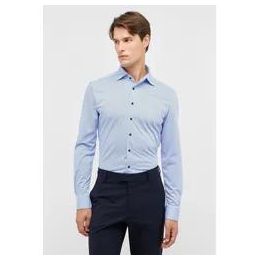 Langarmhemd Eterna "SLIM FIT", Herren, Gr. 42, Normalgr&ouml;&szlig;en, royal blau, Jersey, 58% Baumwolle, 42% Polyester, schmal, Manschette, Hemden, NON IRON (b&uuml;gelfrei)