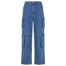 Stoffhose 2Y STUDIOS "2Y Studios 2Y Aidan Cargo Baggy Jeans", Herren, Gr. 28, Normalgr&ouml;&szlig;en, midblau, 100% Baumwolle, unifarben, normal, Hosen Stoffhose