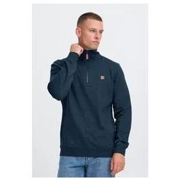 Troyer Blend "BHPomes", Herren, Gr. 3XL, blau (marineblaus melange), Sweatware, 60% Baumwolle, 40% Polyester, unifarben, normal normal, hoch geschlossener Ausschnitt, Pullover Troyer, Klassischer Sweat-Troyer mit Taschen