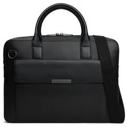 Laptoptasche Tommy Hilfiger "TH BUSINESS COMPUTER BAG", Damen, Gr. B/H/T: 39,5cm x 28,5cm x 9cm, schwarz, Leder, Taschen Laptoptasche, Unisex Notebook, Aktentasche, Computertasche, doppeltem Tragegriff