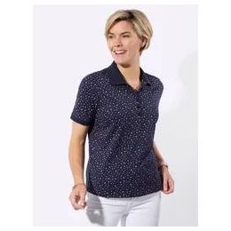 Poloshirt Classic Basics "Poloshirt", Damen, Gr. 48, marine, fuchsia, getupft, 100% Baumwolle, gemustert, gepunktet, Shirts