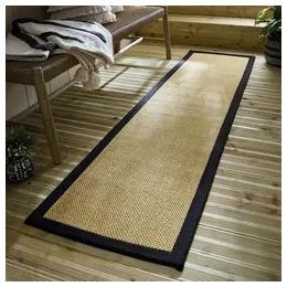 Teppich FLAIR RUGS "Sisal Look", schwarz, B:60cm H:6mm L:230cm, Kunstfaser, Teppiche, Teppich, Sisal Look Border Indoor Outdoor Bodenl&auml;ufer Teppich