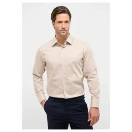 Langarmhemd Eterna "MODERN FIT", Herren, Gr. 44, Normalgr&ouml;&szlig;en, braun, Twill, 100% Baumwolle, tailliert, Manschette, Hemden, NON IRON (b&uuml;gelfrei)