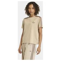 T-Shirt Adidas ORIGINALS "FB TEE", Damen, Gr. M, stone khaki, earth strata, Obermaterial: 100% Polyester, Rundhals, Shirts T-Shirt