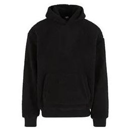 Kapuzensweatshirt Urban Classics "Urban Classics Oversized Teddy Hoody", Herren, Gr. S, schwarz, 100% Polyester, unifarben, Sweatshirts
