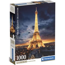 Puzzle Clementoni "High Quality Collection Compact, Eiffel-Turm, mit neuer Compact Box", bunt, Puzzles, KinderB:70cm H:50cm, Pappe, Motiv, Made in Europe, B:70cm H:50cm