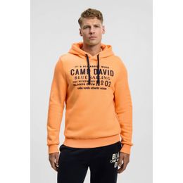 Kapuzensweatshirt CAMP DAVID, Herren, Gr. 4XL, orange, Sweatware, Material: 55% Polyester, 45% Baumwolle, bedruckt, relaxed fit normal, Rundhals, eingesetzt Rippb&uuml;ndchen, Sweatshirts, mit reflektierenden Details