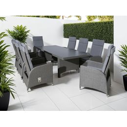 Garten-Essgruppe Konifera "&raquo;Newcastle&laquo;", grau (dunkelgrau, dunkelgrau,), B:60cm, Aluminium, Sitzm&ouml;bel-Sets, Aluminium/Polyrattan