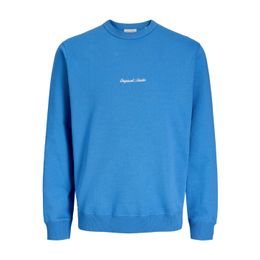 Jack & Jones Sweatshirt JACK & JONES JUNIOR "JORNORREBRO EMB SWEAT CREW NOOS JNR", Jungen, Gr. 140, marina, Sweatshirts Sweatshirt