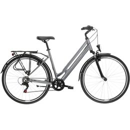 Cityrad KROSS "KROSS Citybike Sentio 1.0 grau 6 G&auml;nge" Gr. 41, grau (grau, schwarz), Fahrr&auml;der, 41cm, 28 Zoll (71,12cm) hinten: 28 Zoll (71,12cm)