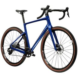 KROSS Gravelbike "Gravelbike Carbon Esker RS 2.0 Blau 12 G&auml;nge", 48cm, 28 Zoll (71,12cm) hinten: 28 Zoll (71,12cm)blau, grau, Fahrr&auml;der, mit