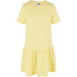 Shirtkleid Urban Classics "Urban Classics Damen Girls Valance Tee Dress", M&auml;dchen, Gr. 122/128, Normalgr&ouml;&szlig;en, vintagesun, 100% Baumwolle, unifarben, loose fit, Rundhals, Kleider Shirtkleid