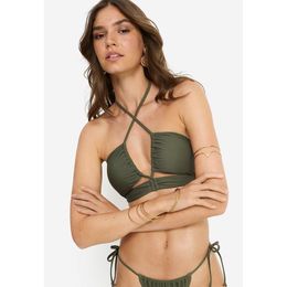 LSCN BY LASCANA Bandeau-Bikini-Top 'Gina' gr&uuml;n Gr. 36 Cup C/D. Mit St&auml;bchen. Nachhaltig.