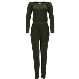 DEF Damen Jumpsuit "DEF Damen Overall"olive, Gr. XS, unifarben, 95% Baumwolle, 5% Elasthan, Overalls
