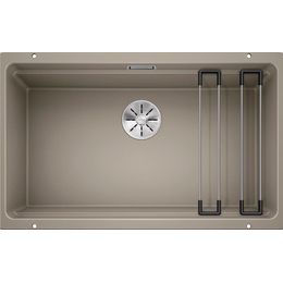 Granitsp&uuml;le Blanco "ETAGON 700-U", tartufo, B:46cm H:21cm T:73cm, Verbundwerkstoff, K&uuml;chensp&uuml;len, inklusive 2 Gratis ETAGON-Schienen aus Edelstahl