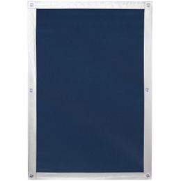 Dachfensterrollo LICHTBLICK ORIGINAL "Haftfix Hitzeschutz Abdunkelung" Gr. 1, blau, B:59cm H:114cm, Polyester, Rollos, mit Thermobeschichtung, mit Saugnapf