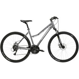Crossrad KROSS "Crossrad Damen 28" Move 2.0 grau 24 G&auml;nge" Gr. 48, grau, schwarz, Fahrr&auml;der, Damen, 48cm, 28 Zoll (71,12cm) hinten: 28 Zoll (71,12cm)