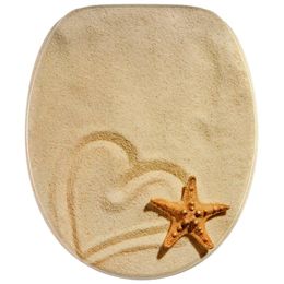 WC-Sitz Sanilo "Sandy", sand, B:37,7cm L:47cm, MDF - Mitteldichte Holzfaserplatte, WC-Sitze