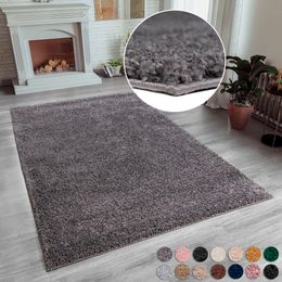 Hochflor-Teppich my home "Shaggy 30" Gr. 1, grau (stone), B:60cm H:30mm L:90cm, Kunstfaser, Teppiche, Teppich, Uni Farben, besonders weich und kuschelig, Kundenliebling