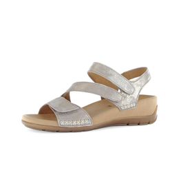 Riemchensandale Gabor "Riemchensandale Effektleder", Damen, Gr. 44, beige, Schuhe Riemchensandale