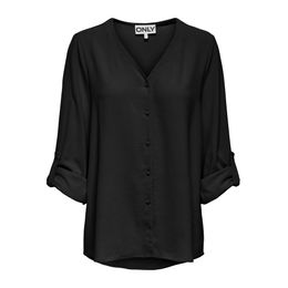 Shirtbluse Only "ONLJANA METTE V-NECK LS SHIRT NOOS WVN", Damen, Gr. L, schwarz, Blusen