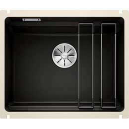 K&uuml;chensp&uuml;le Blanco "ETAGON 500-U", schwarz, B:46cm H:22cm T:54cm, Keramik, K&uuml;chensp&uuml;len, inklusive 2 Gratis ETAGON-Schienen aus Edelstahl