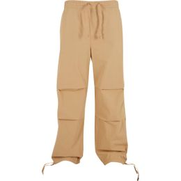 Stoffhose Urban Classics "Urban Classics Wide Poplin Pants", Herren, Gr. L, US-Gr&ouml;&szlig;en, unionbeige, 100% Baumwolle, unifarben, relaxed fit, Hosen Stoffhose