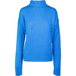 Rundhalspullover Urban Classics "Urban Classics Damen Ladies Oversize Turtleneck Sweater", Damen, Gr. XS, rightblau, 100% Polyacryl, unifarben, loose fit, amerikanischer Ausschnitt, Pullover Rundhalspullover