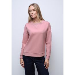 Langarmshirt Street One, Damen, Gr. 36, powder pink meliert, Stoff, 72% Polyester, 22% Viskose, 6% Elasthan, unifarben, normal normal, Rundhals, B&uuml;ndchen, Shirts Langarmshirt