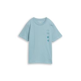 T-Shirt Tom Tailor, Jungen, Gr. 140, light teal, Shirts T-Shirt, mit kleinen Prints, f&uuml;r Boys