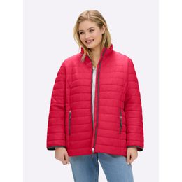 sheego Gro&szlig;e Gr&ouml;&szlig;en Steppjacke mit kontrastfarbenen Akzenten, rot, Gr&ouml;&szlig;e 48 - Damen