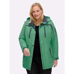 sheego Gro&szlig;e Gr&ouml;&szlig;en Funktionsjacke wind- und wasserabweisend, gr&uuml;n, Gr&ouml;&szlig;e 46 - Damen